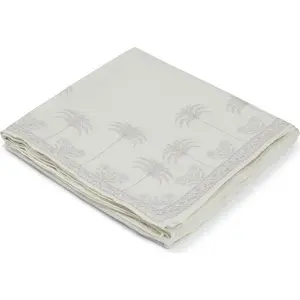MAJKA La Fortuna Palms Tablecloths - Oyster & Stone - 62" X 120"